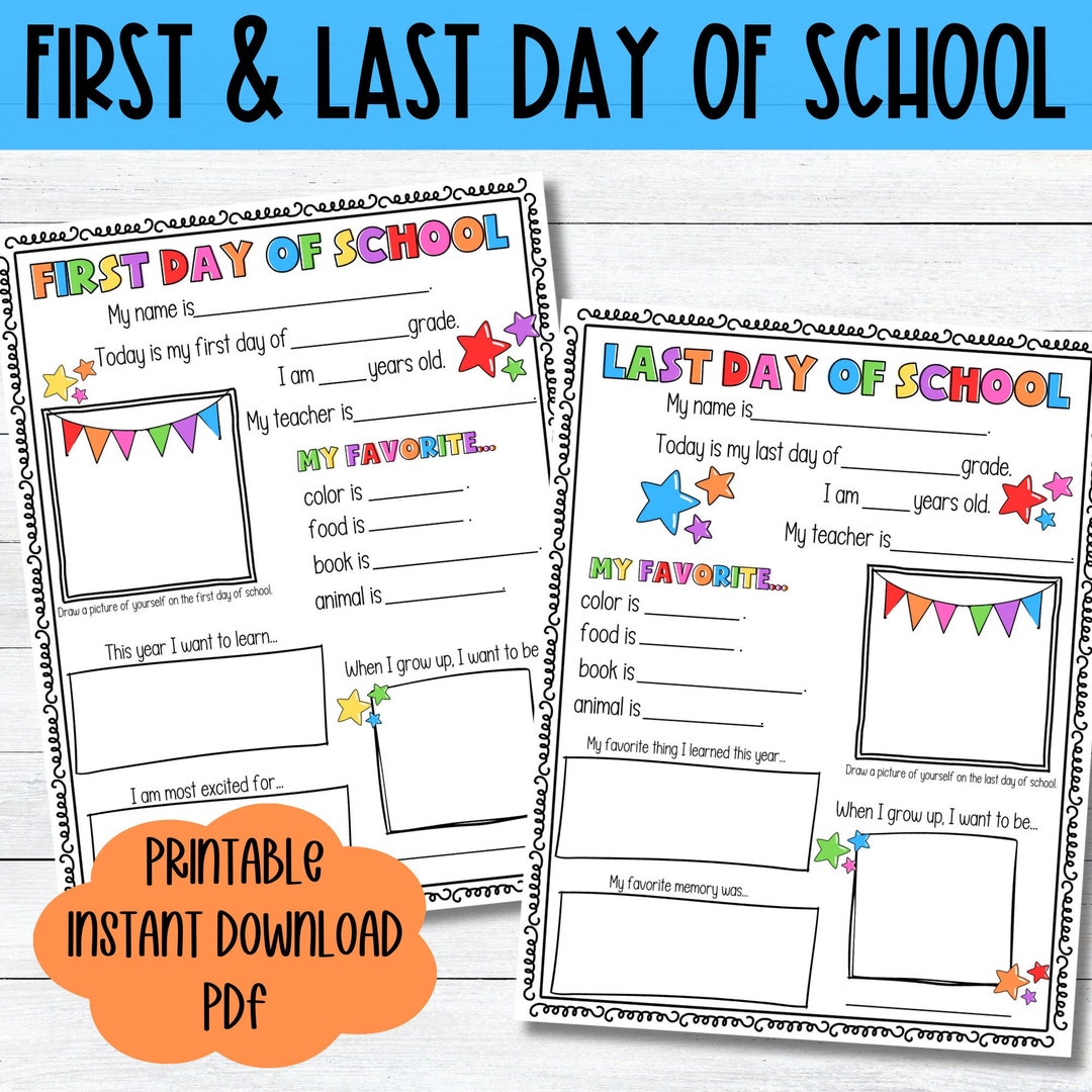 First Day of School Printable Worksheet Back to School Get to Know Me ...