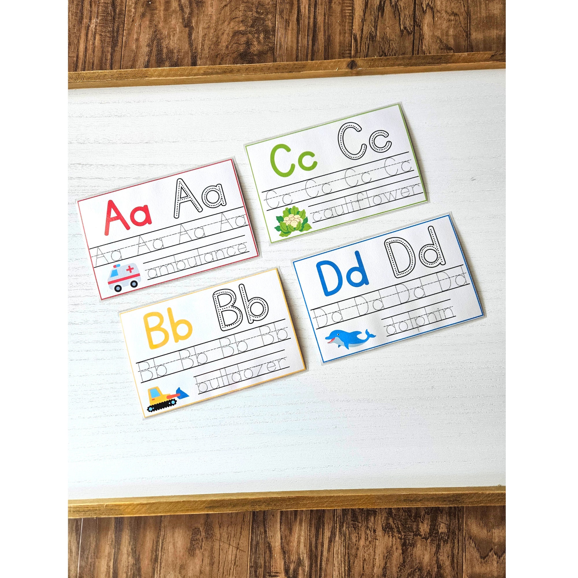Alphabet Tracing Dry Erase Flashcards Alphabet Laminated Flashcards ...