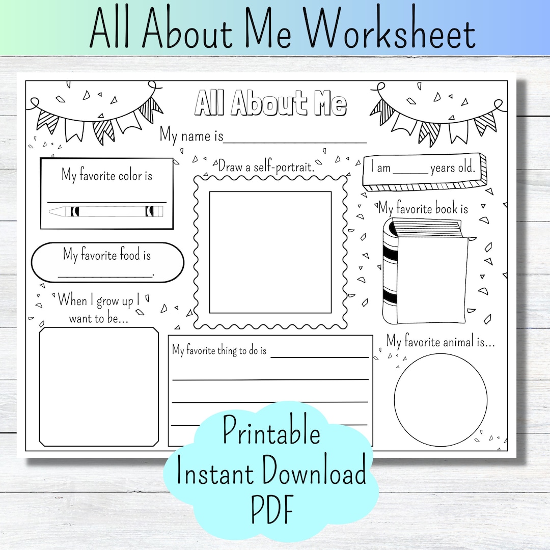 All About Me Printable Homeschool Page About Me Kid Worksheet Coloring ...