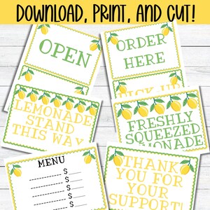 Lemonade Stand Sign Printable Banner Summer Outdoor Activity Cute Sign ...