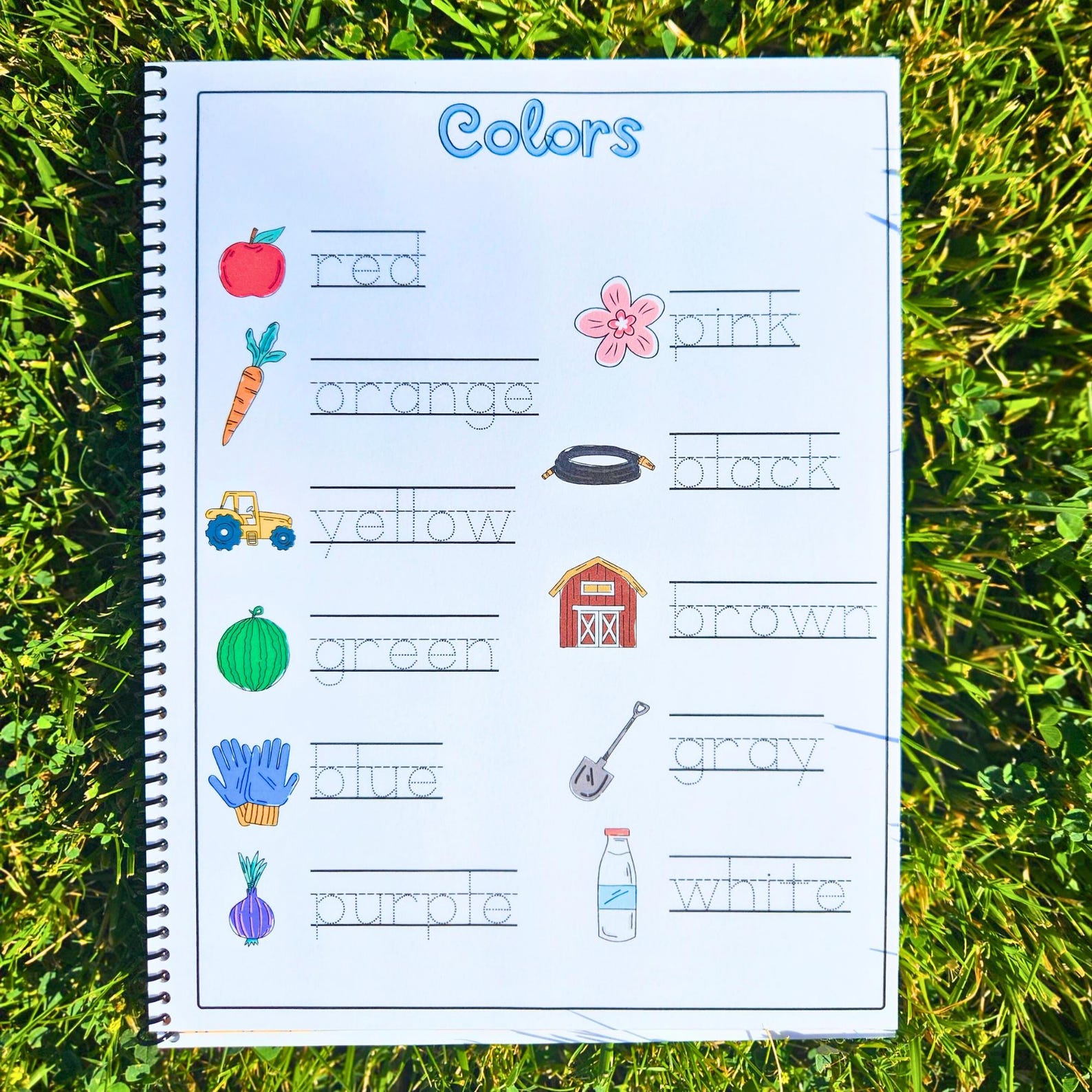 Morning Activity Workbook Dry-erase Morning Menu Kids Farm Theme ...