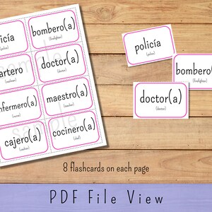 Spanish Flashcards Kids Spanish Words Bilingual Flashcards Word Cards ...