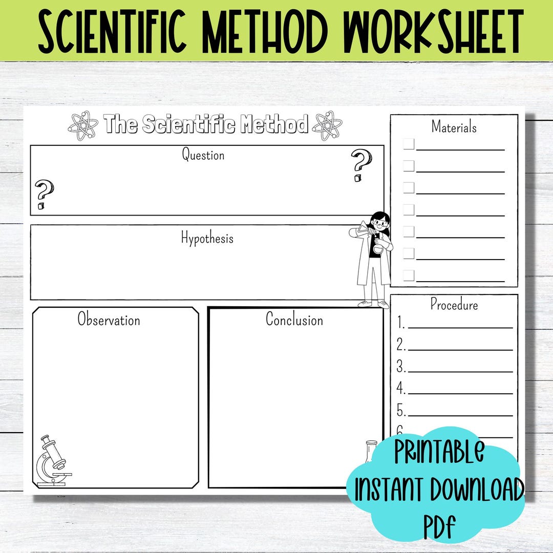 Scientific Method Worksheet Homeschool Science Project Printable ...