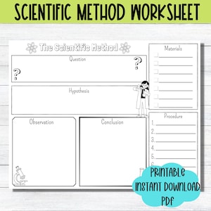 Scientific Method Worksheet Homeschool Science Project Printable ...