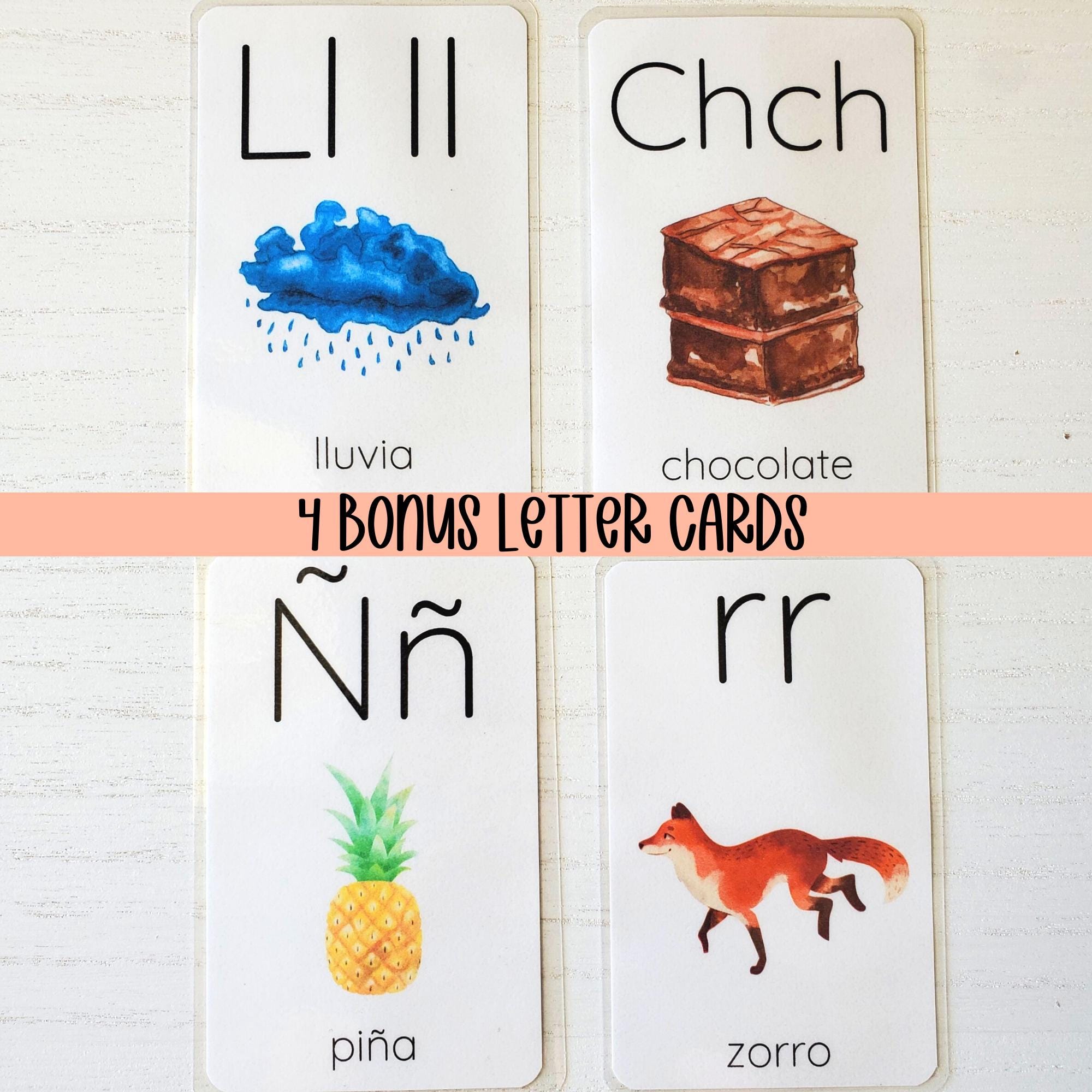 Spanish Alphabet Flashcards Laminated Kids Spanish Alphabet Cards ...