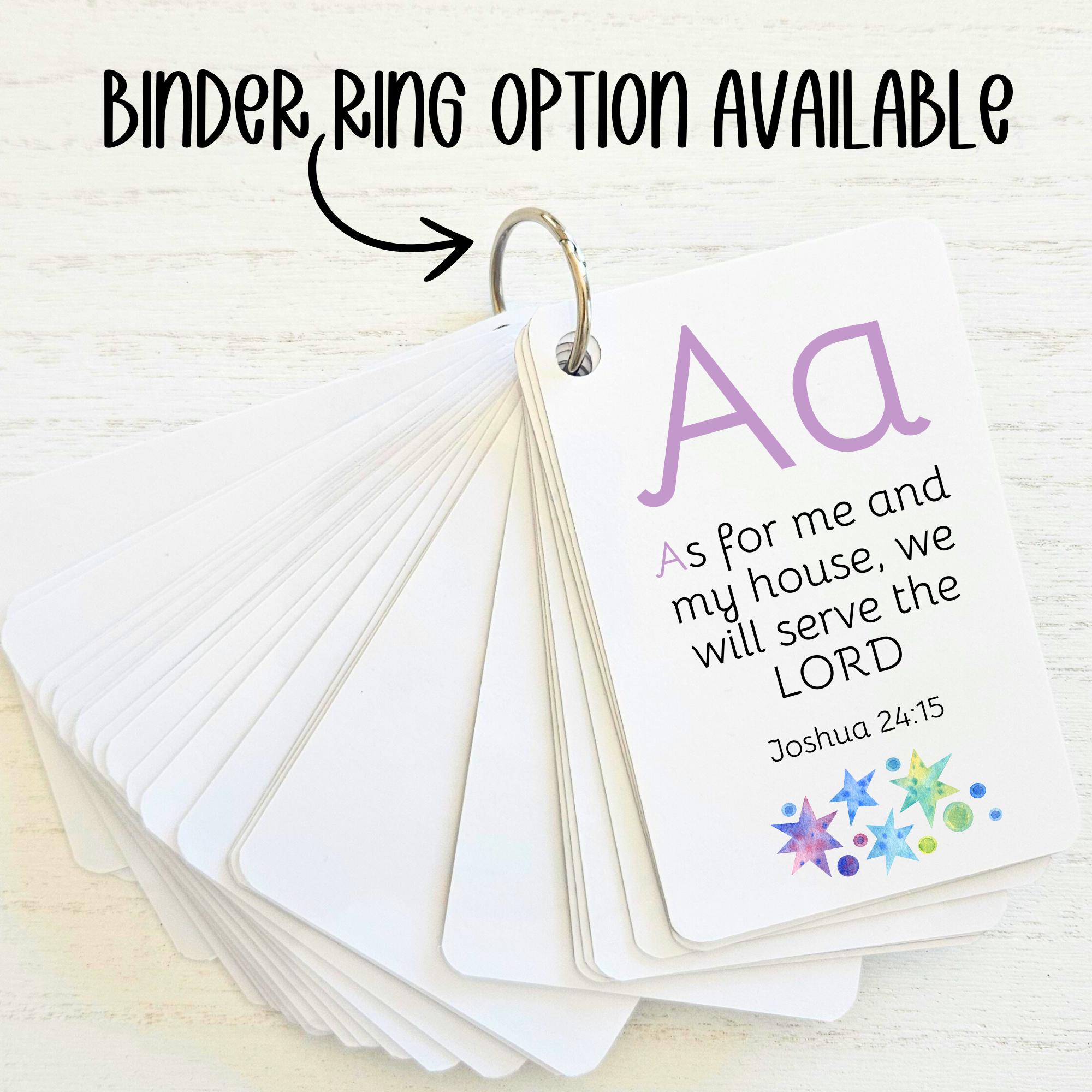 Alphabet Scripture Flashcard Laminated Bible Verse Cards KJV Scripture ...
