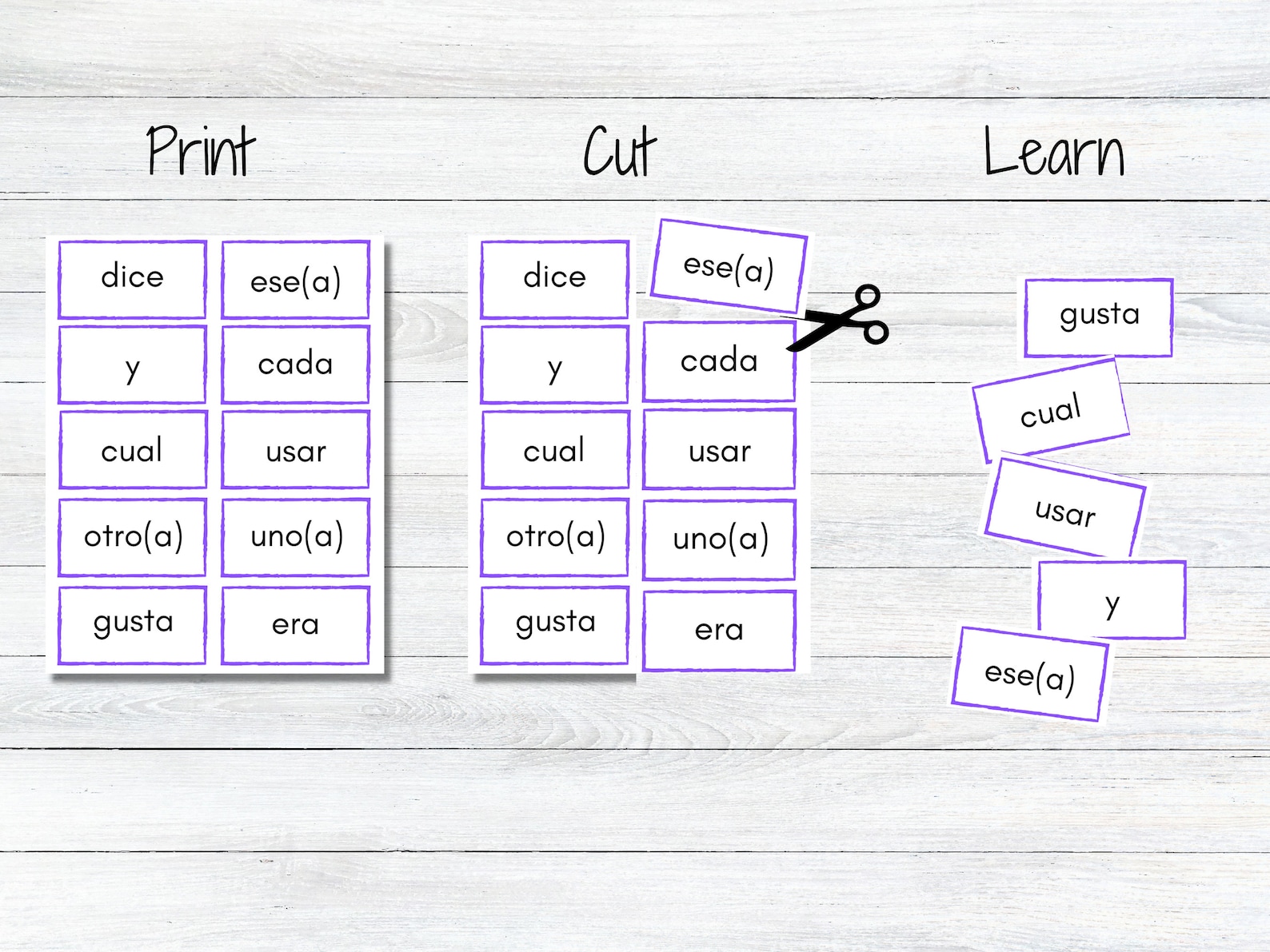 Spanish Sight Words Flashcards: Learn Spanish, Homeschool (PDF) - Etsy
