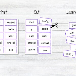 Spanish Sight Words Flashcards: Learn Spanish, Homeschool (PDF) - Etsy