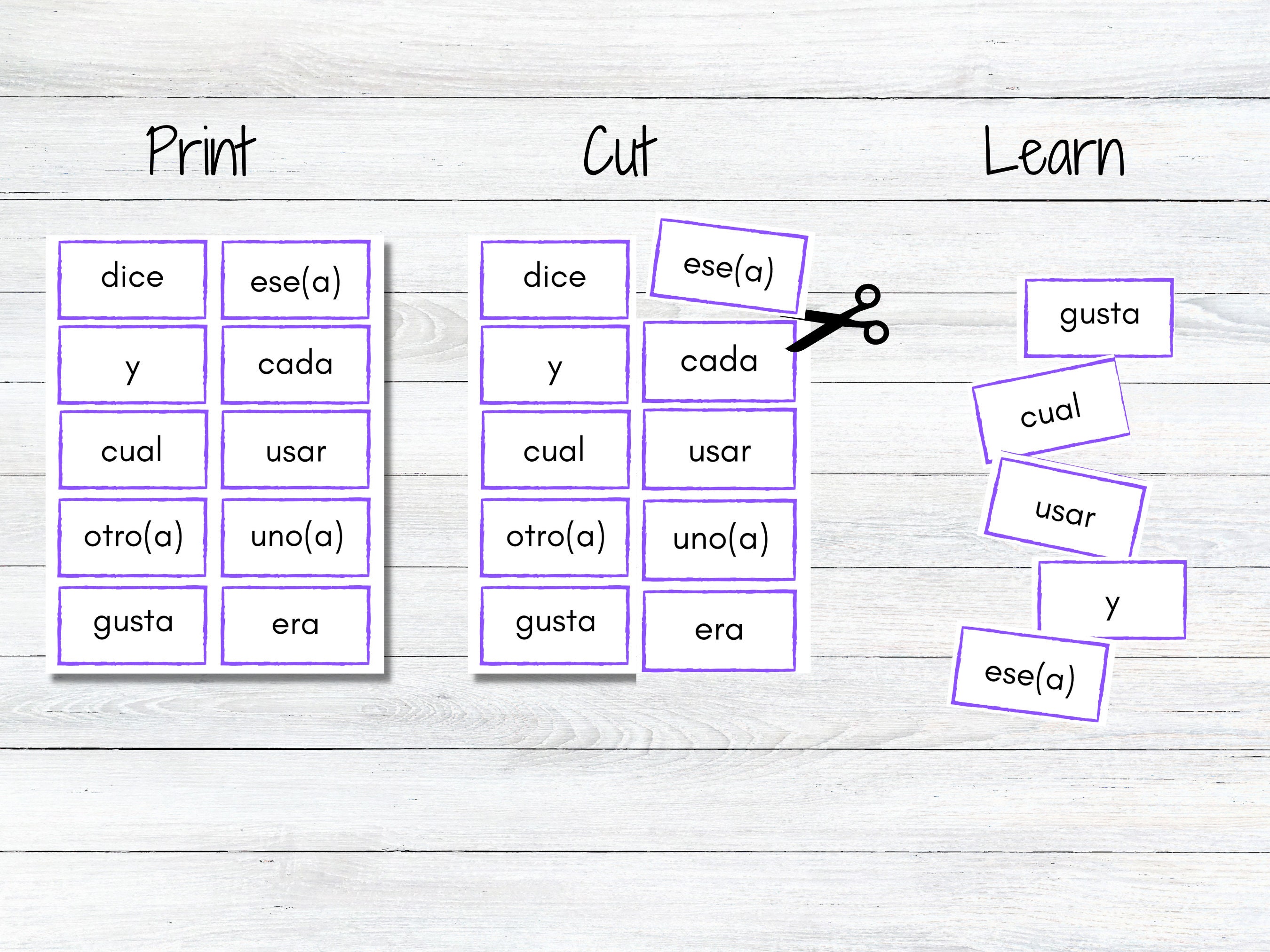 Spanish Sight Words Flashcards: Learn Spanish, Homeschool (PDF) - Etsy