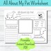 All About My Pet Printable Worksheet Kids Activity Page Homeschool ...