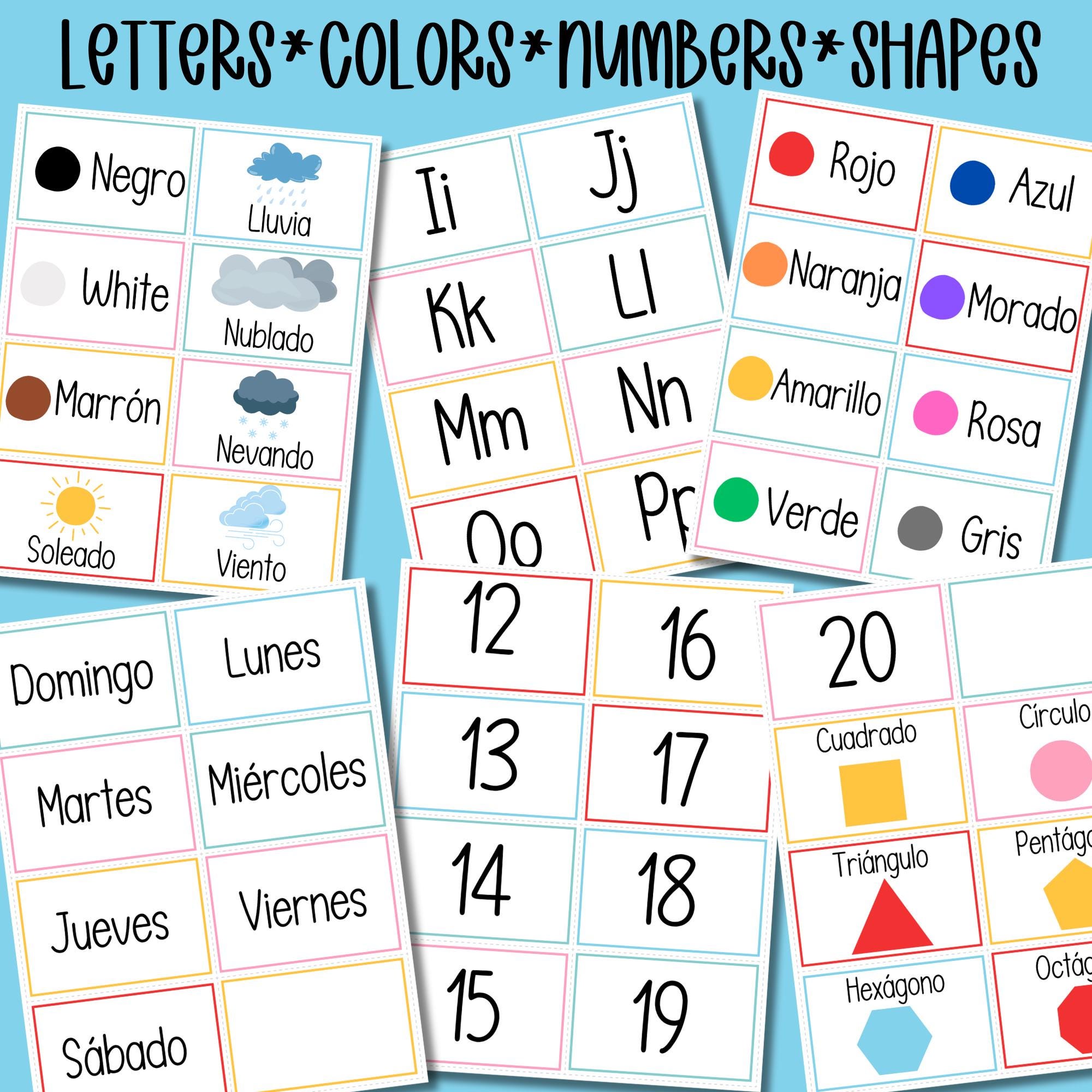 Spanish Preschool Weekly Focus Wall Circle Time Morning Activity Focus ...