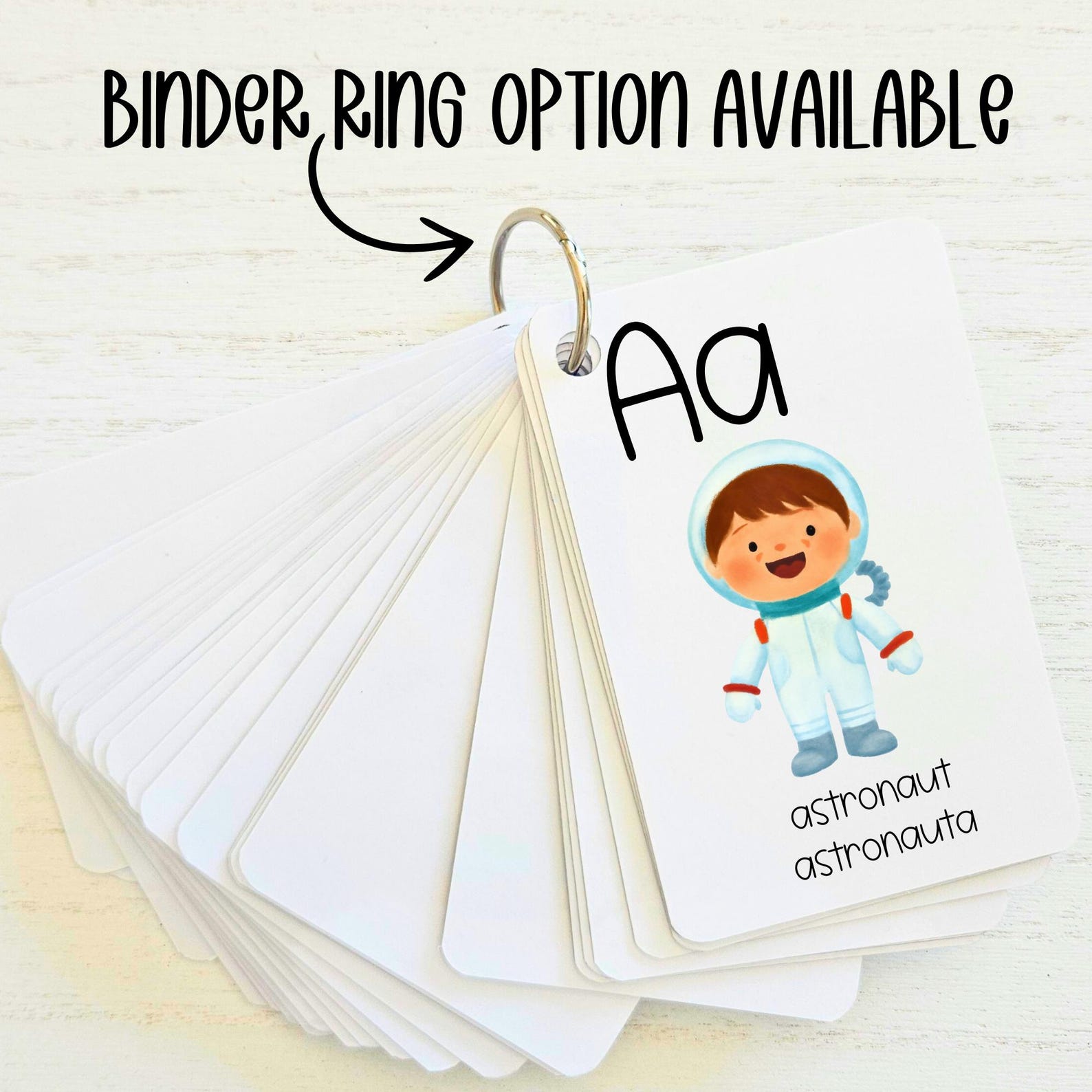 Bilingual Flashcards Alpahbet Watercolor English/spanish Large ...