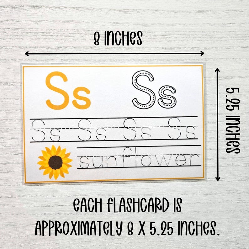 Alphabet Tracing Dry Erase Flashcards Alphabet Laminated Flashcards ...