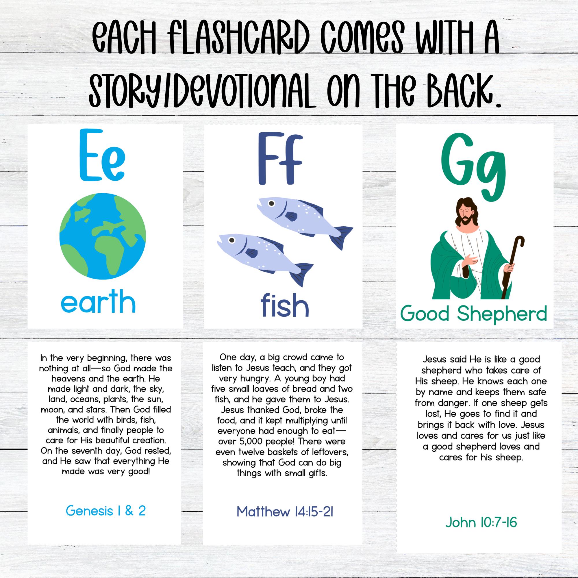 Bible Story Alphabet Flashcards, Sunday School Printable (PDF) - Etsy