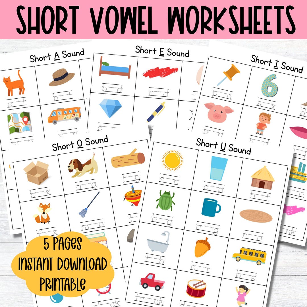 Short Vowel Sound Worksheet Homeschool Printable Vowel Activity ...