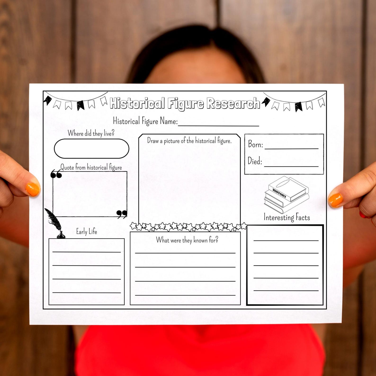 Historical Figure Research Worksheet: Homeschool History Report (PDF ...