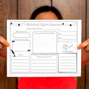 Historical Figure Research Worksheet: Homeschool History Report (PDF ...