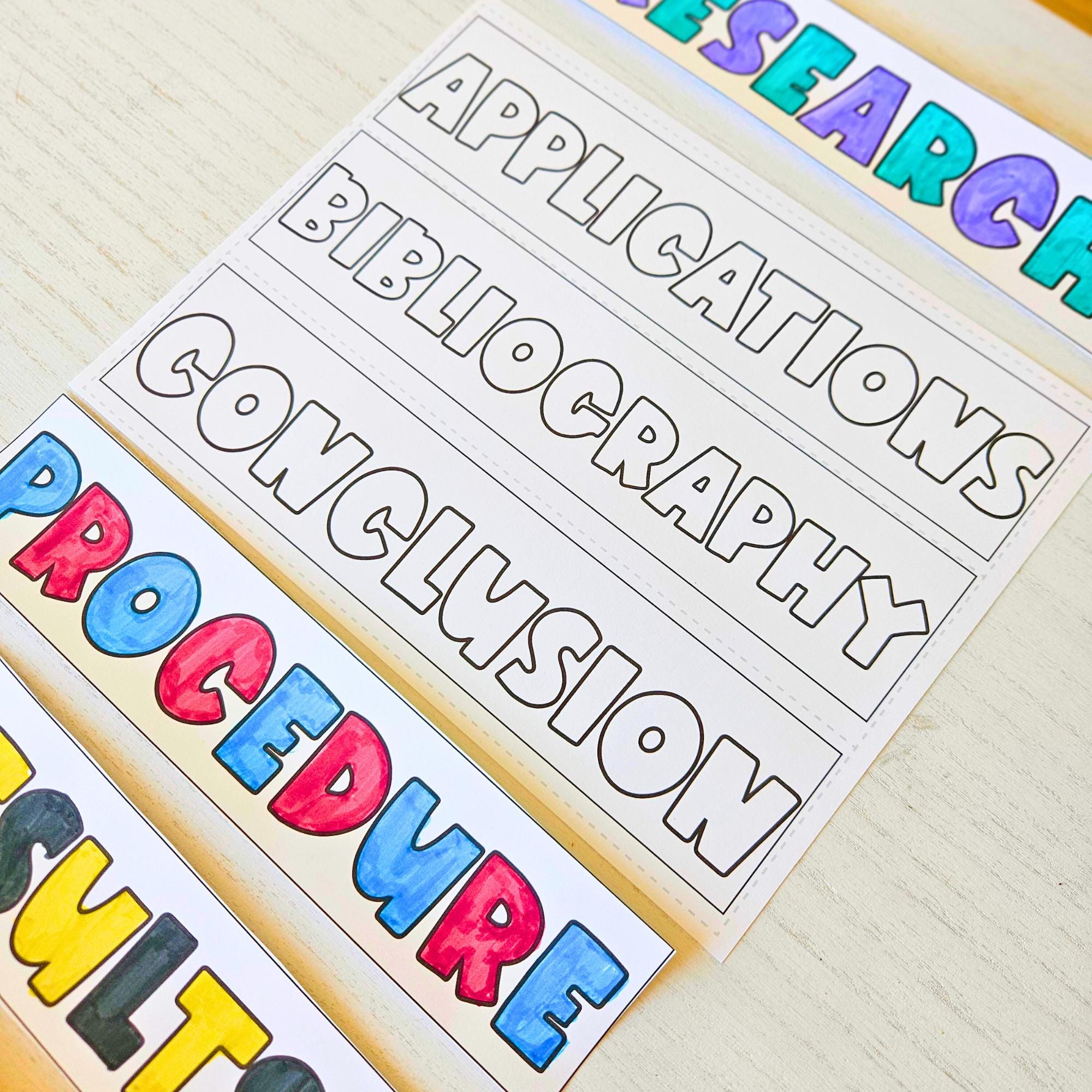 Science Fair Project Labels: Black and White, 15 Printable Board Labels ...