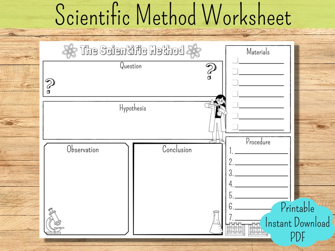 Scientific Method Worksheet Homeschool Science Project Printable ...