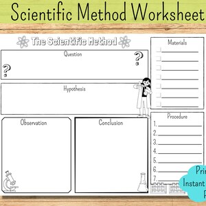 Scientific Method Worksheet Homeschool Science Project Printable ...