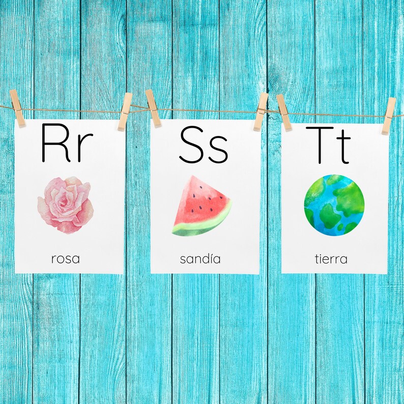 Spanish Alphabet Cards Kids Printable Educational Resources ABC Spanish ...