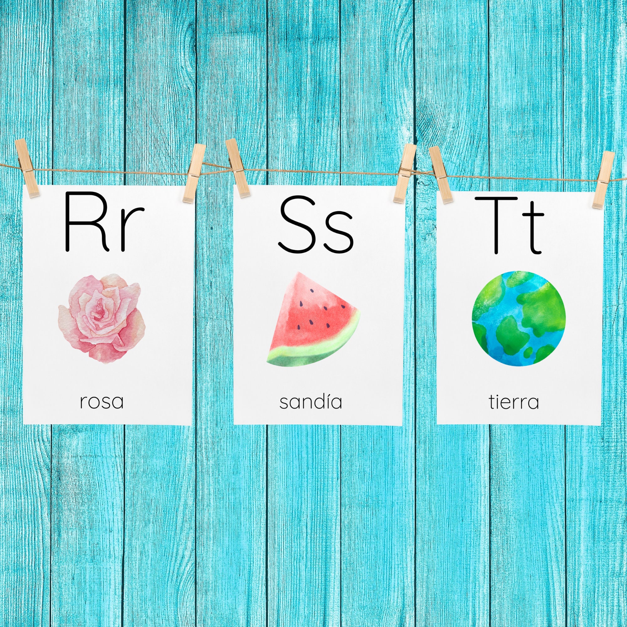 Spanish Alphabet Cards Kids Printable Educational Resources ABC Spanish ...