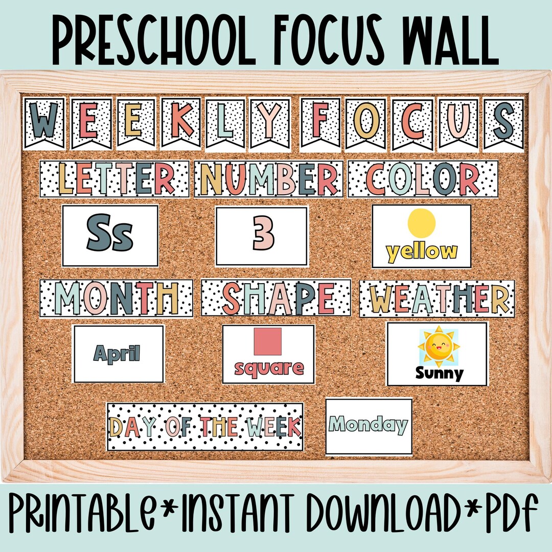 Focus Wall Preschool Circle Time Board Classroom Learning Poster ...