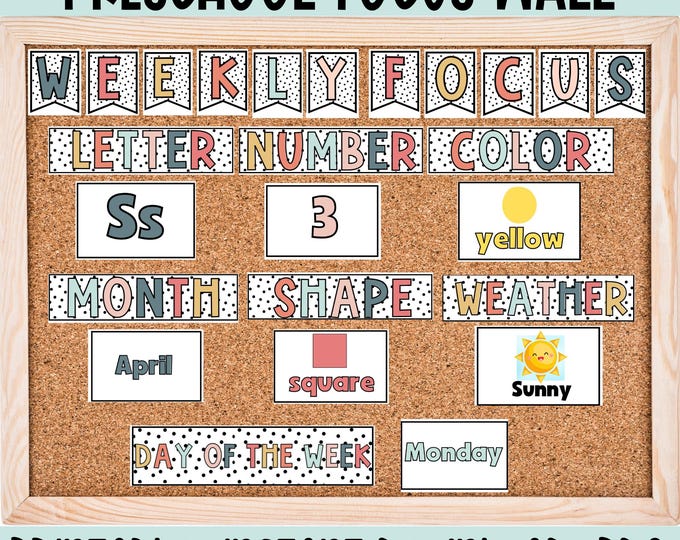 Preschool Focus Wall Printable Preschool Learning Flashcard Weekly ...