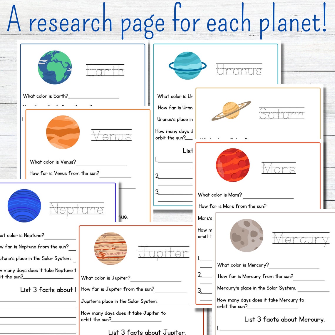 Planet Worksheet Kindergarten Planet Activity Outer Space Printable ...