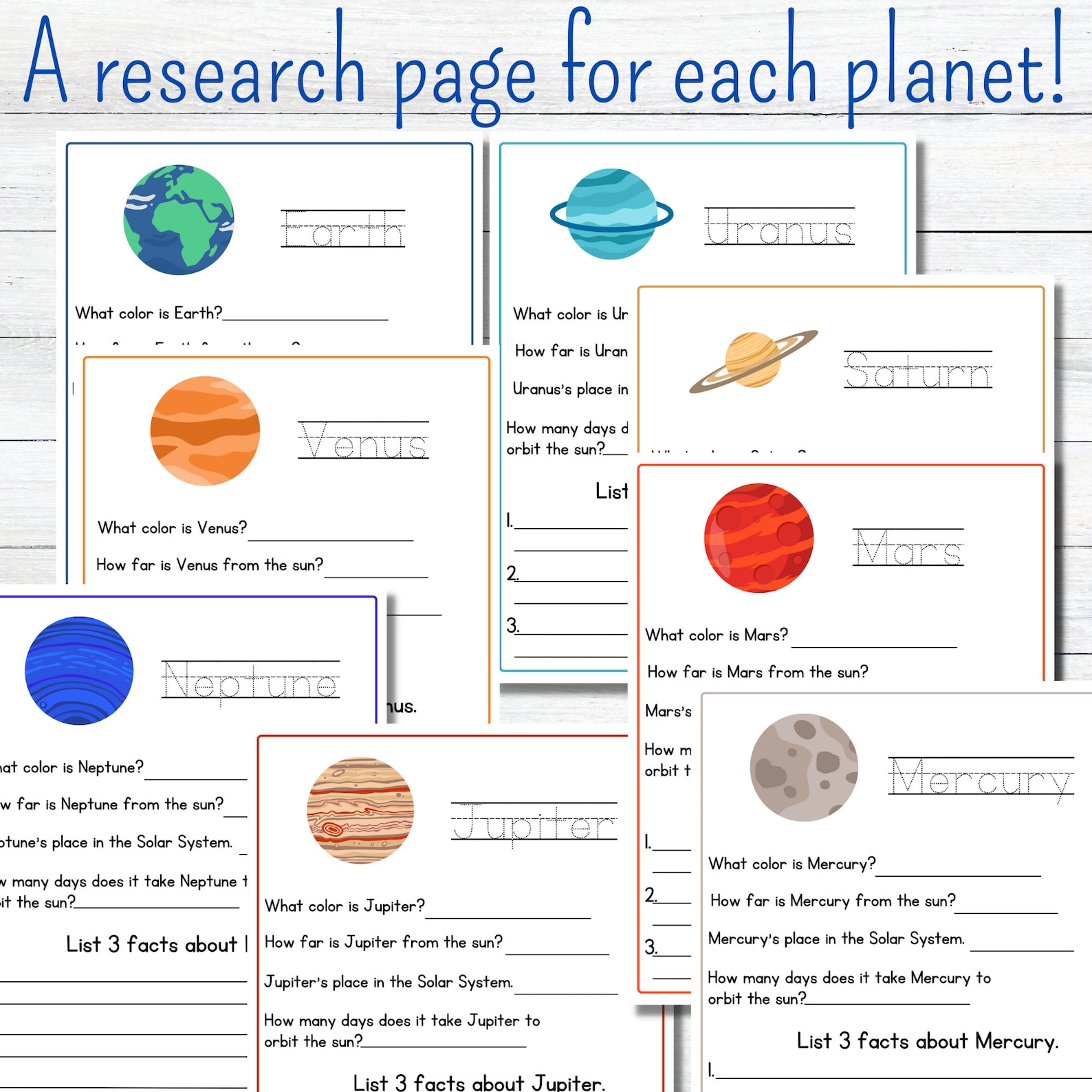 Planet Worksheet Kindergarten Planet Activity Outer Space Printable ...
