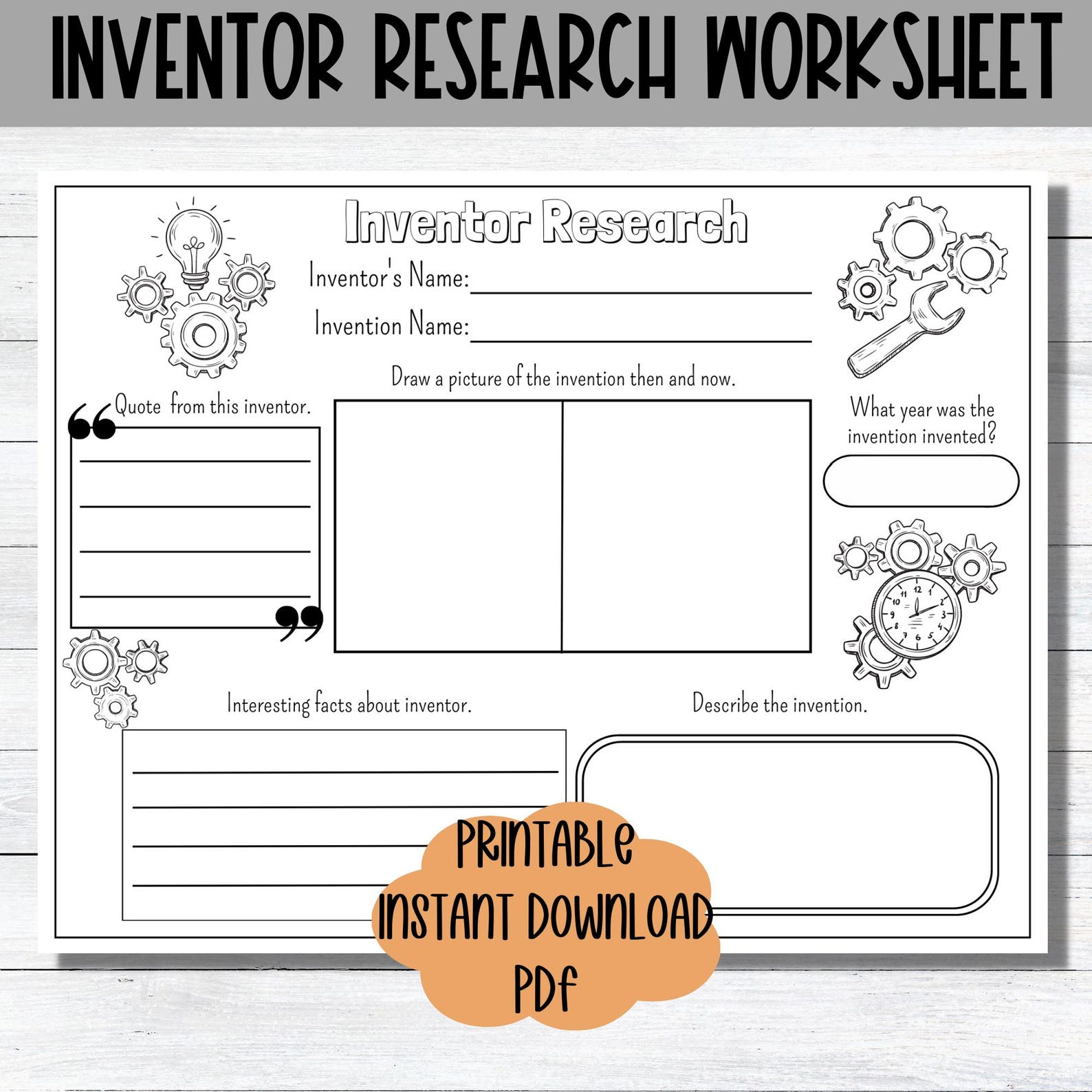 History Project Research Template Social Studies Invention Research ...