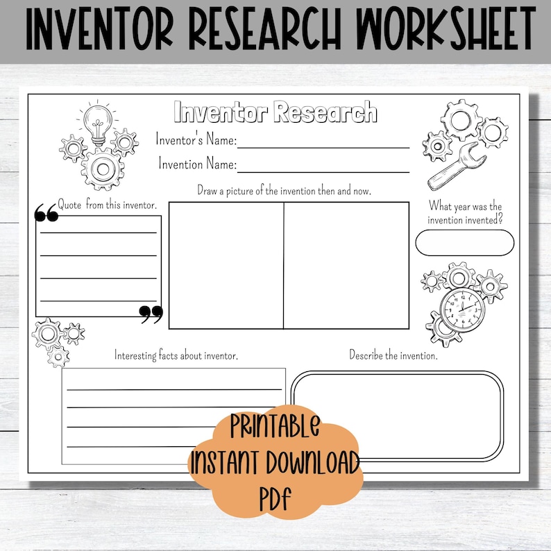 History Project Research Template Social Studies Invention Research ...