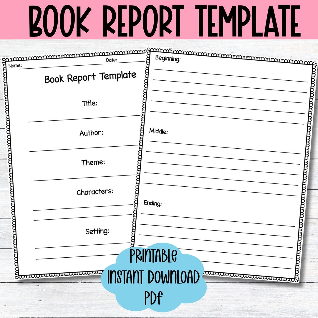 Kids Book Report Template Printable Worksheet Story Elements Book ...