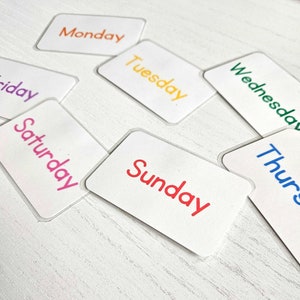 Months of the Year Flashcards Days of the Week Words Cards Homeschool ...