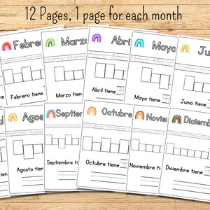 Spanish Months Practice Worksheet Months of the Year Spanish Kids ...