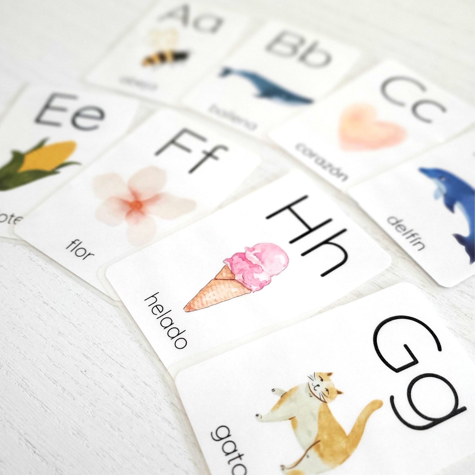 Spanish Alphabet Flashcards Laminated Kids Spanish Alphabet Cards ...