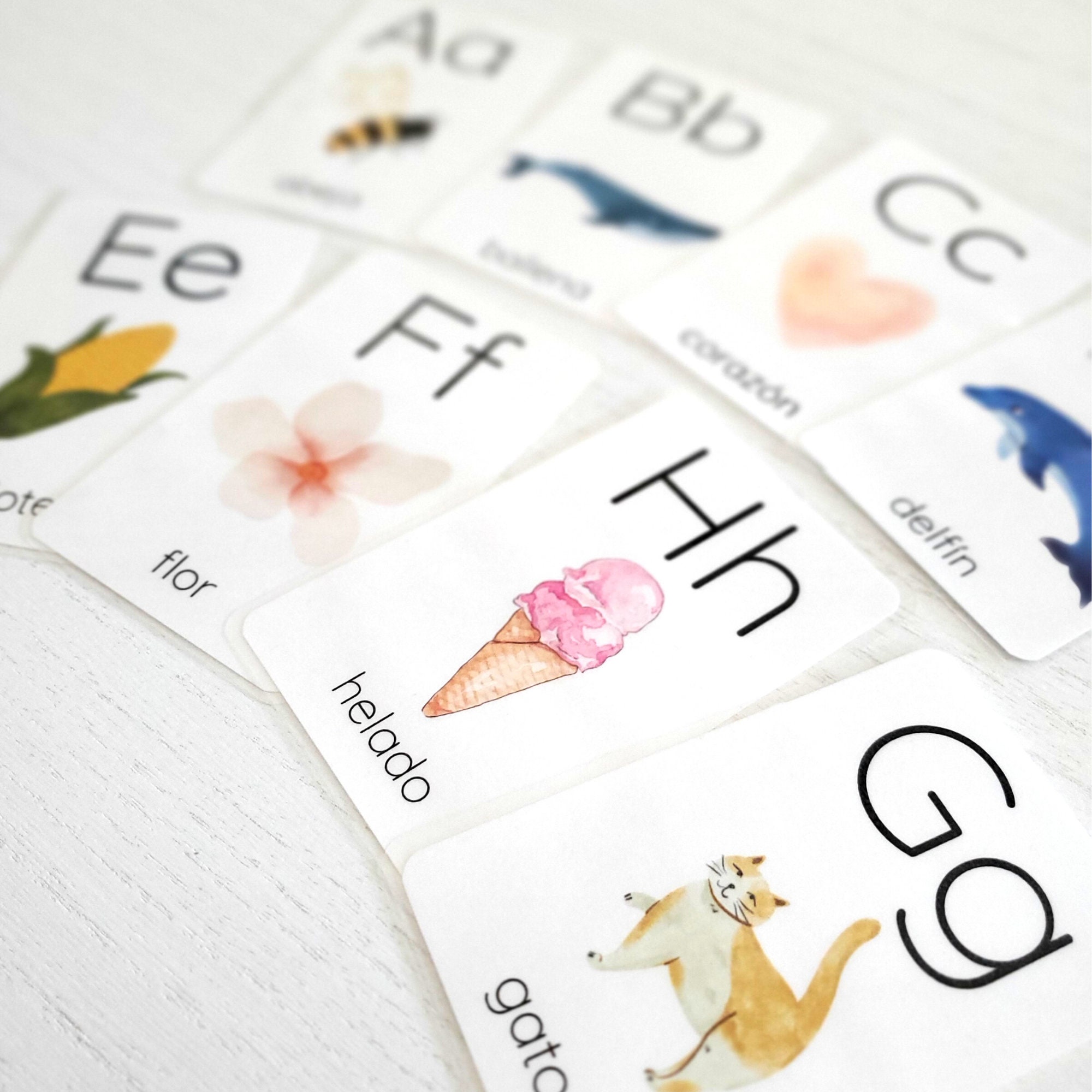 Spanish Alphabet Flashcards Laminated Kids Spanish Alphabet Cards ...