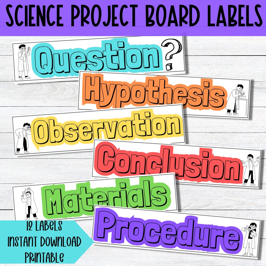 Science Fair Labels Printable Science Project Label School Project ...