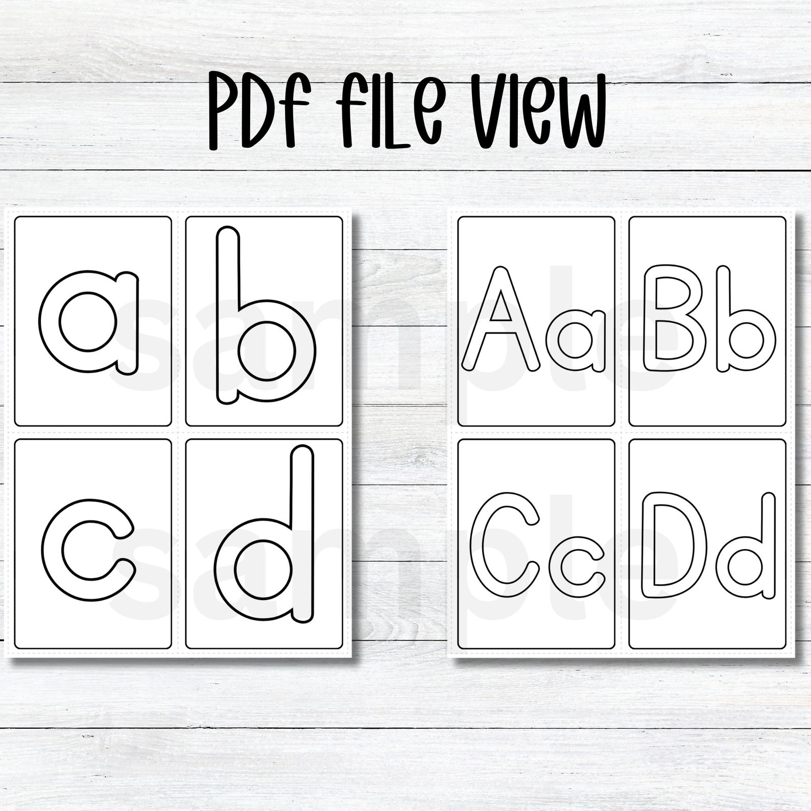 Coloring Alphabet Flashcards: Upper and Lower Case Letters (PDF ...
