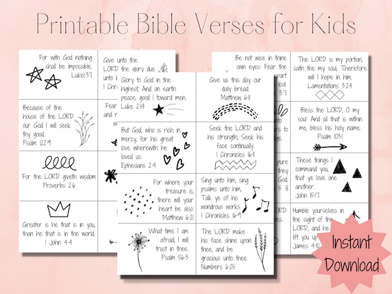 Printable Scripture Cards King James Version Memory Bible - Etsy