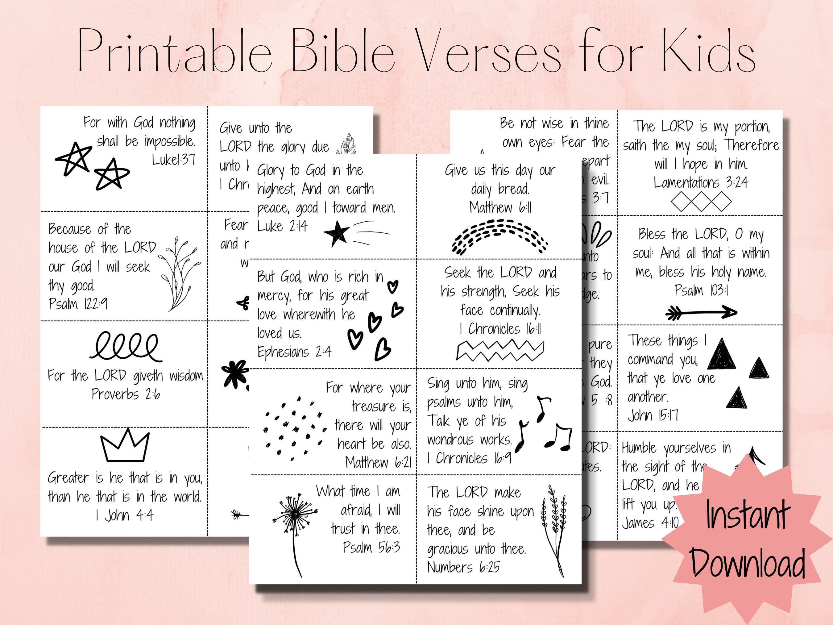 Printable Scripture Cards King James Version Printable Bible - Etsy