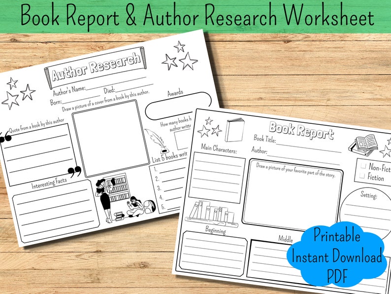 Book Report Template Book Research Author Research Kids Report ...