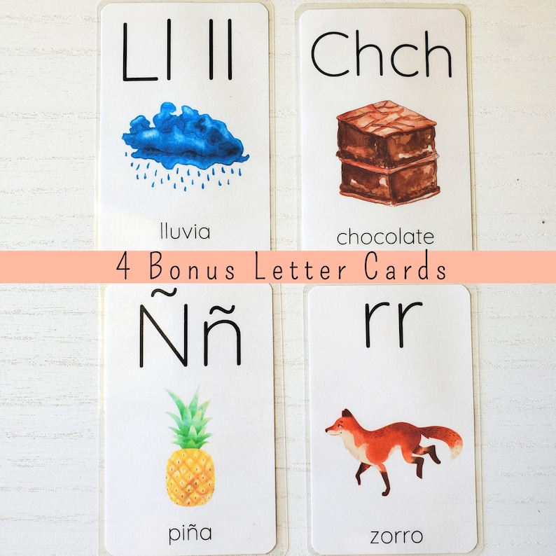Spanish Alphabet Flashcards Laminated Kids Spanish Alphabet Cards ...