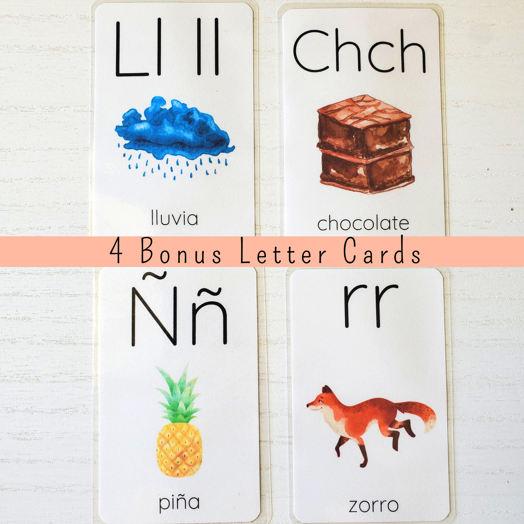 Spanish Alphabet Flashcards Laminated Kids Spanish Alphabet Cards ...