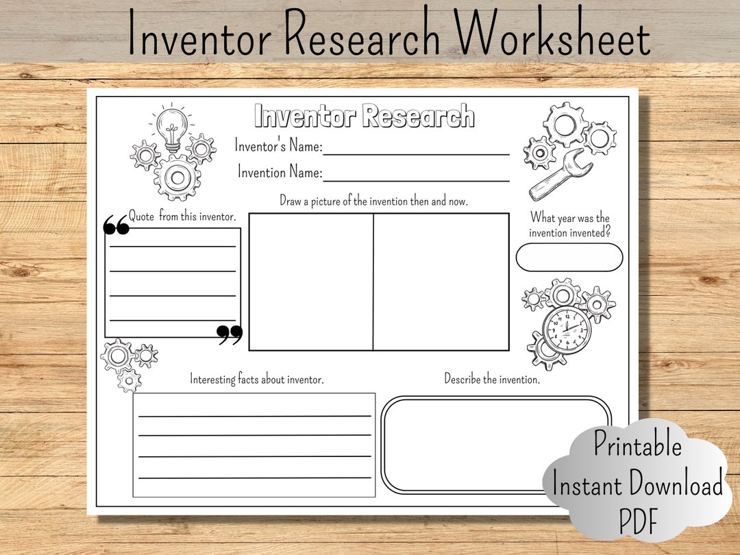 History Project Research Template Social Studies Invention Research ...