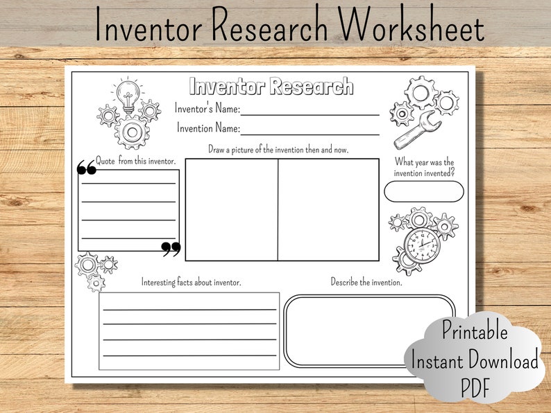 History Project Research Template Social Studies Invention Research ...