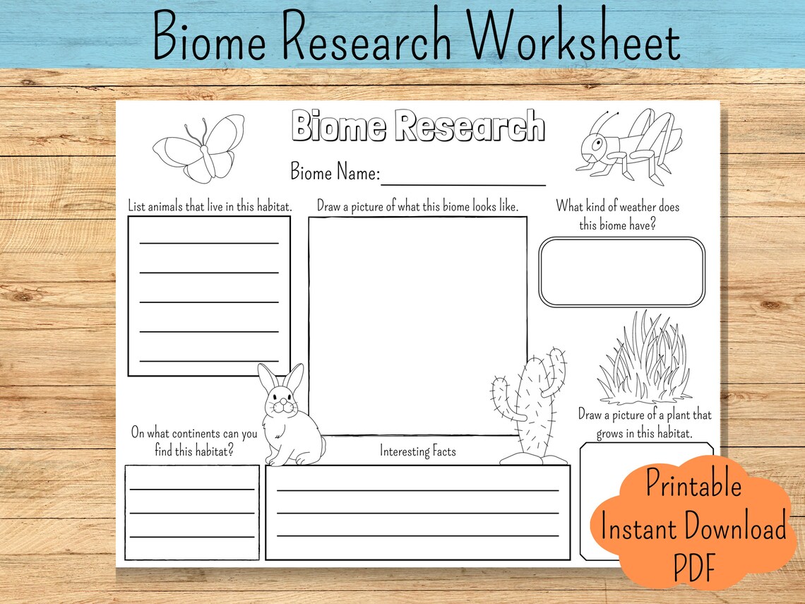 Science Worksheet Kids Research Report Ecosystem Report Homeschool ...