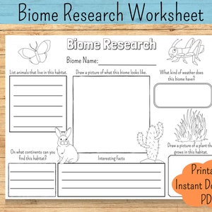 Science Worksheet Kids Research Report Ecosystem Report Homeschool ...