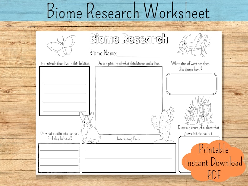 Science Worksheet Kids Research Report Ecosystem Report Homeschool ...
