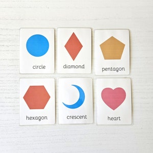 Large Laminated Preschool Flashcards Shapes Numbers Binder Ring ...